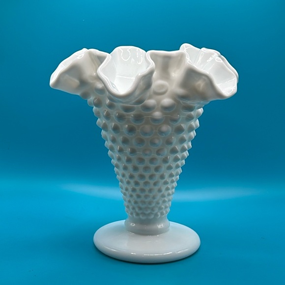 Fenton | Accents | Vintage Fenton Double Crimped Ruffle Hobnail Vase ...